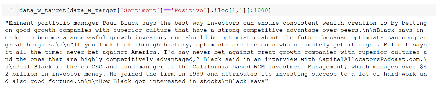 Example of a negative article: